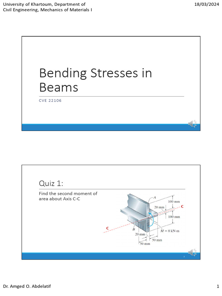 2.1-Bending Stresses in Beams - Theory | PDF | Bending | Beam (Structure)