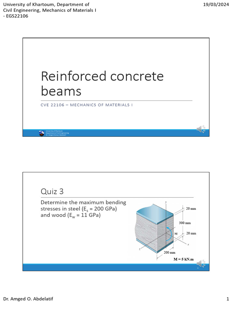 Bending Stress in Reinforced Beams | PDF | Reinforced Concrete | Beam ...
