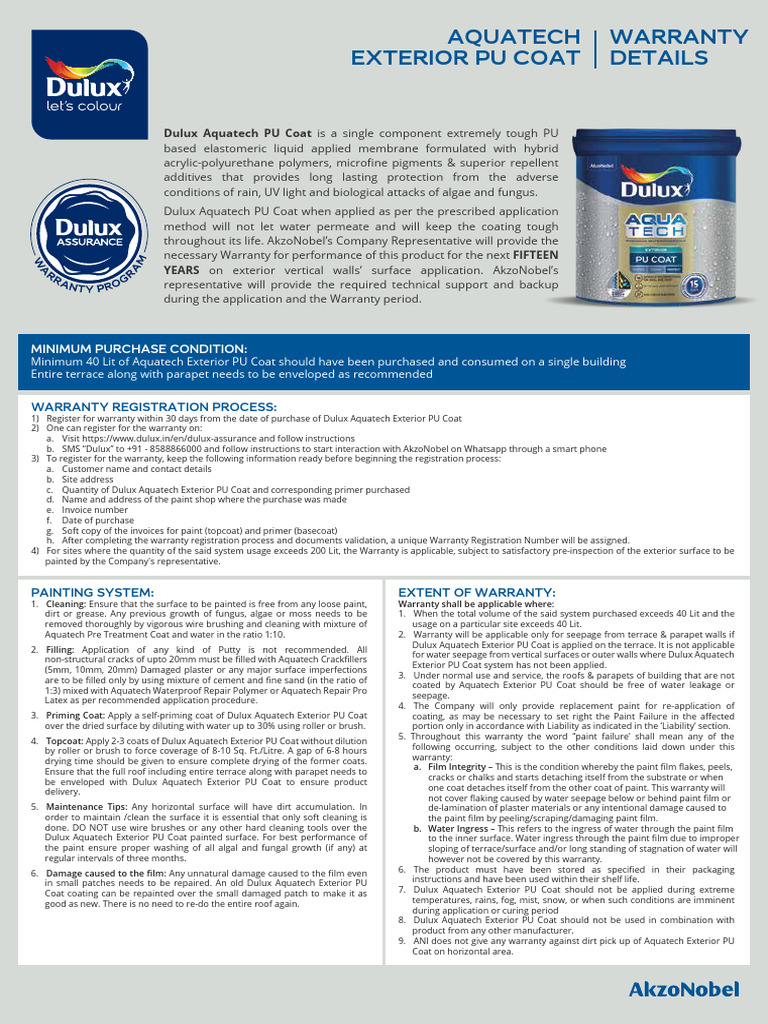 Aquatech Exterior PU Coat | PDF | Paint | Soil Mechanics