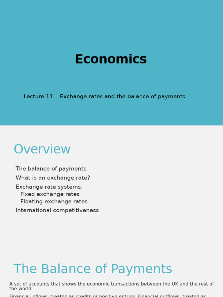 Exchange Rates and Balance of Payments | PDF | Balance Of Payments ...