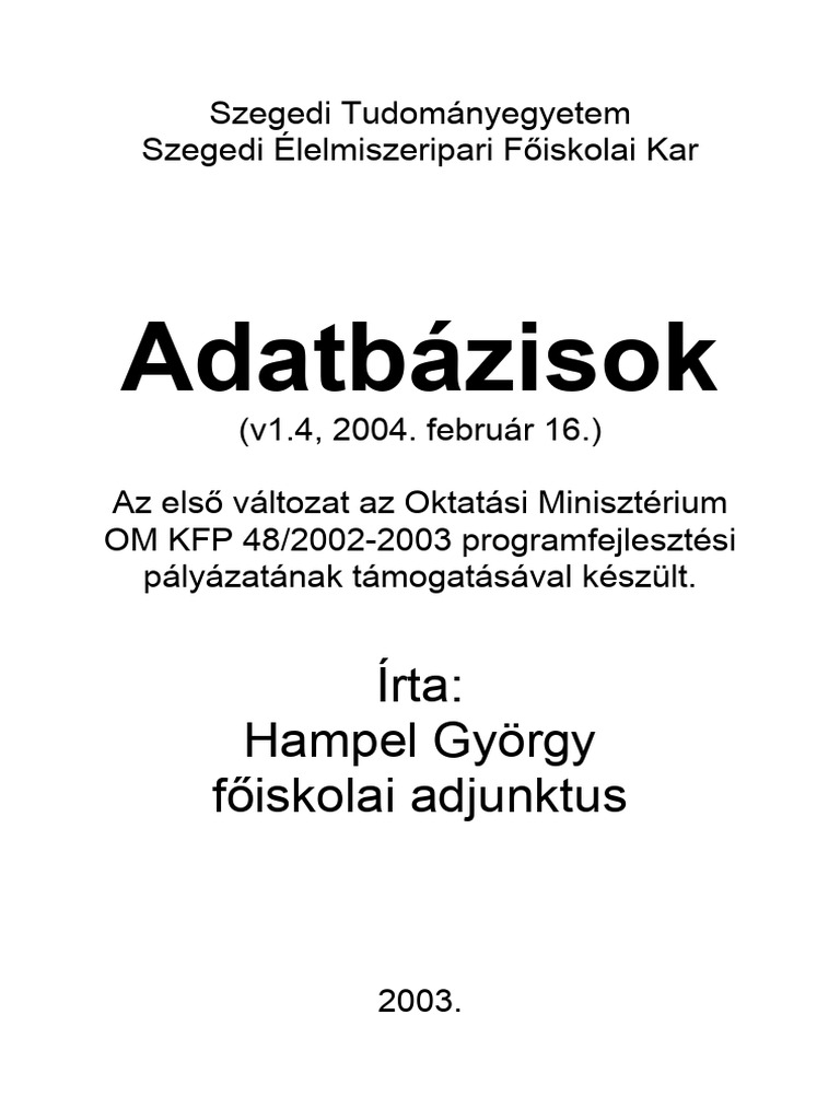 Adatbazis | PDF