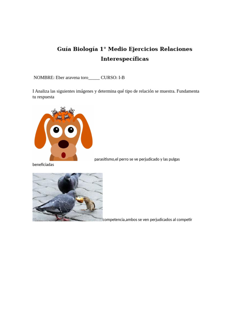 Relaciones Interespecificas Guía (2) | PDF