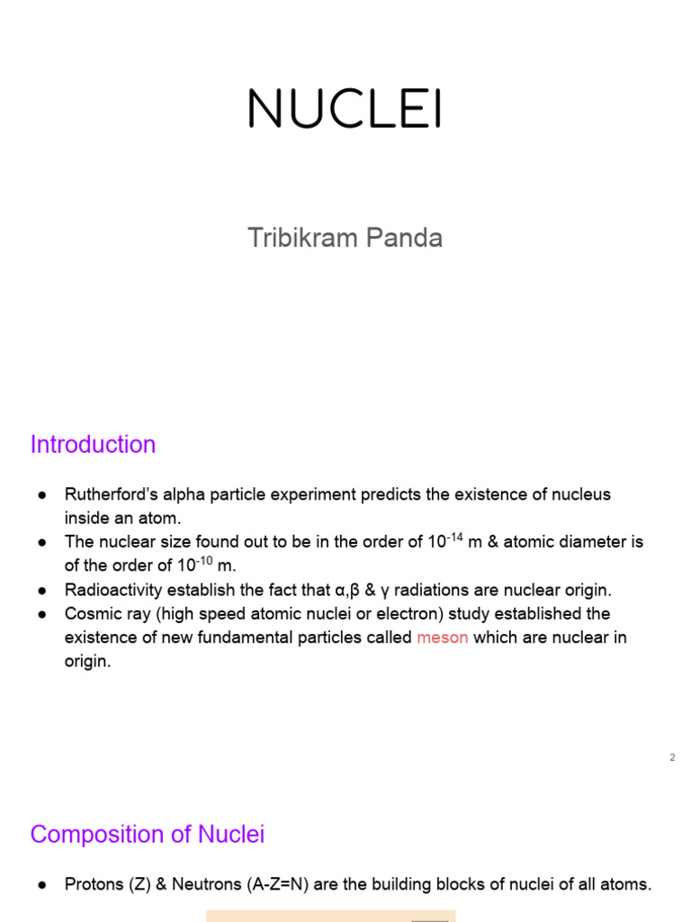 NUCLEI | PDF | Atomic Nucleus | Proton