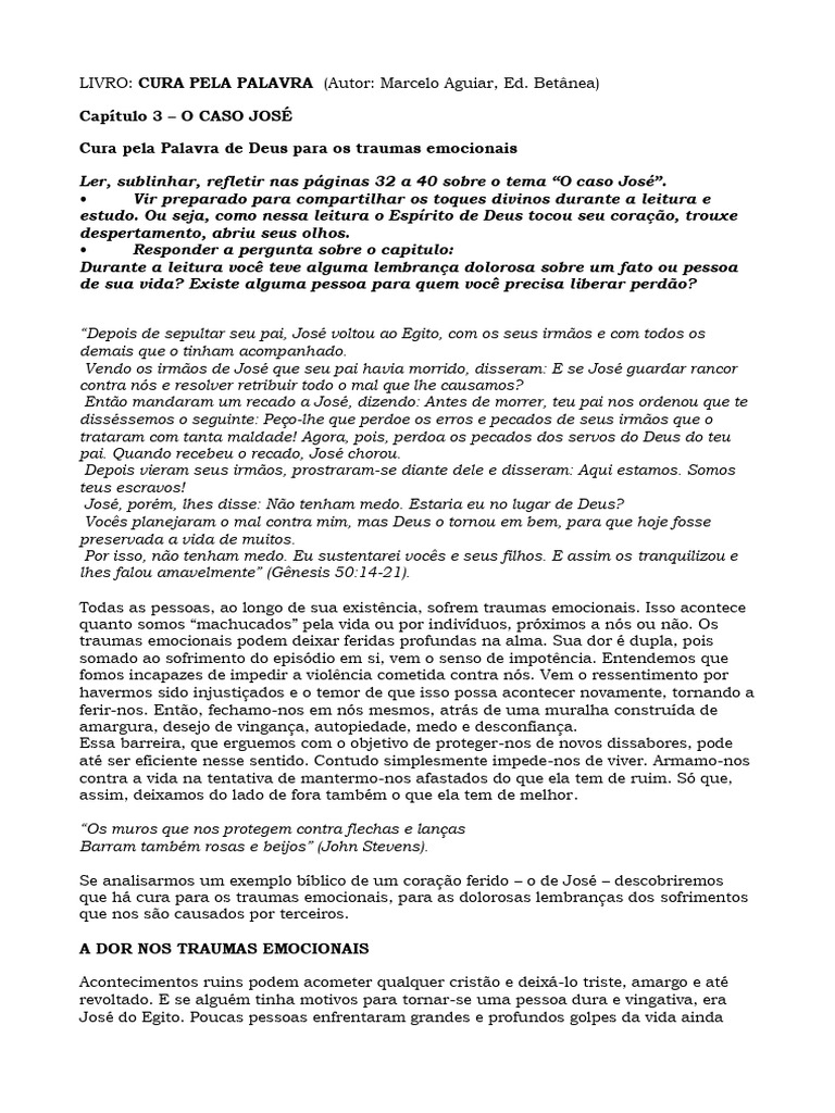 Texto Cap_ 3 - Cura Pela Palavra - O Caso Jose (1)_pdf | PDF | Deus | Amor