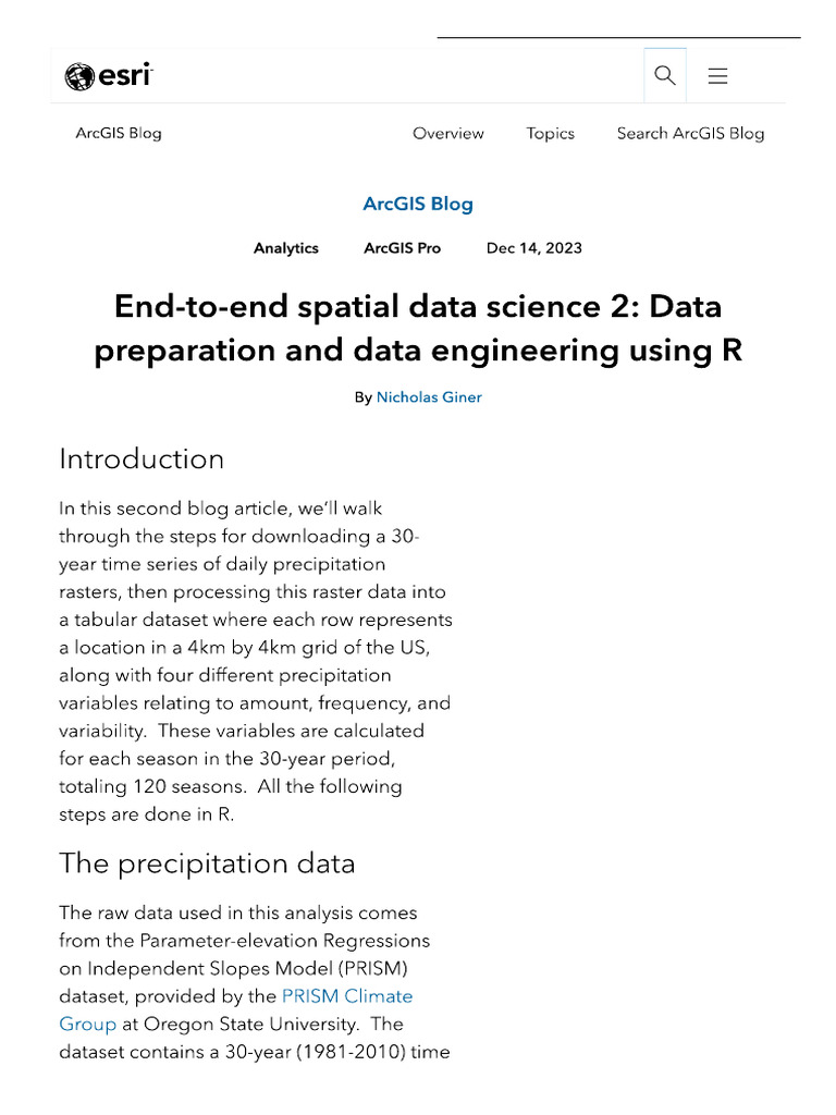 End-To-End Spatial Data Science 2_ Data Preparation and Data Engineering Using R | PDF