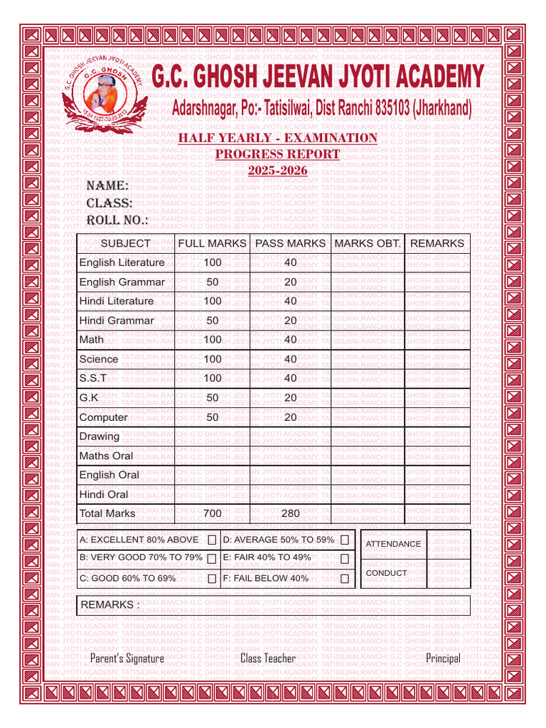 Jeevan Jyoti Report Card | PDF