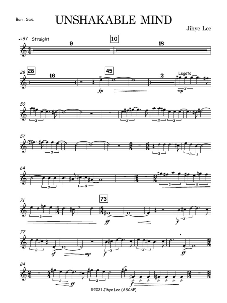 Unshakable Mind - Bari. Sax. | PDF