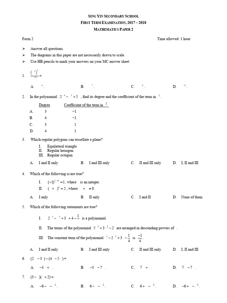Root Sy-Pastpaper Bin Files 2017 f2 Maths Exam1 Paper2 Question Paper ...