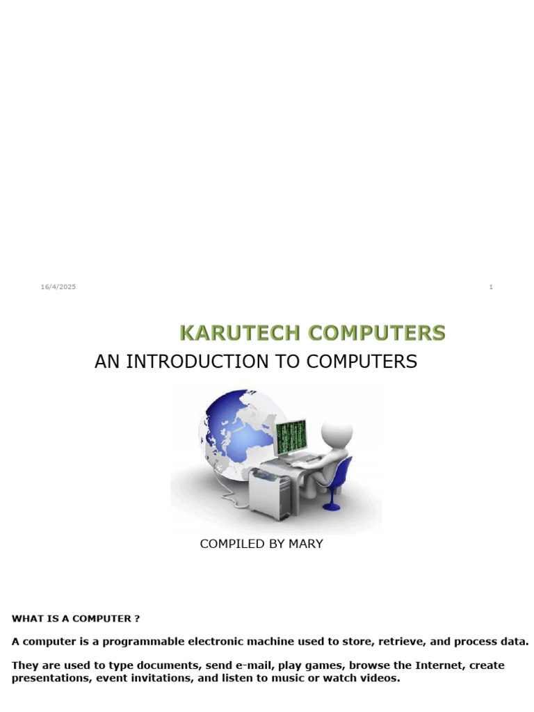 1 Student Introduction to Computers | PDF | Personal Computers | Byte