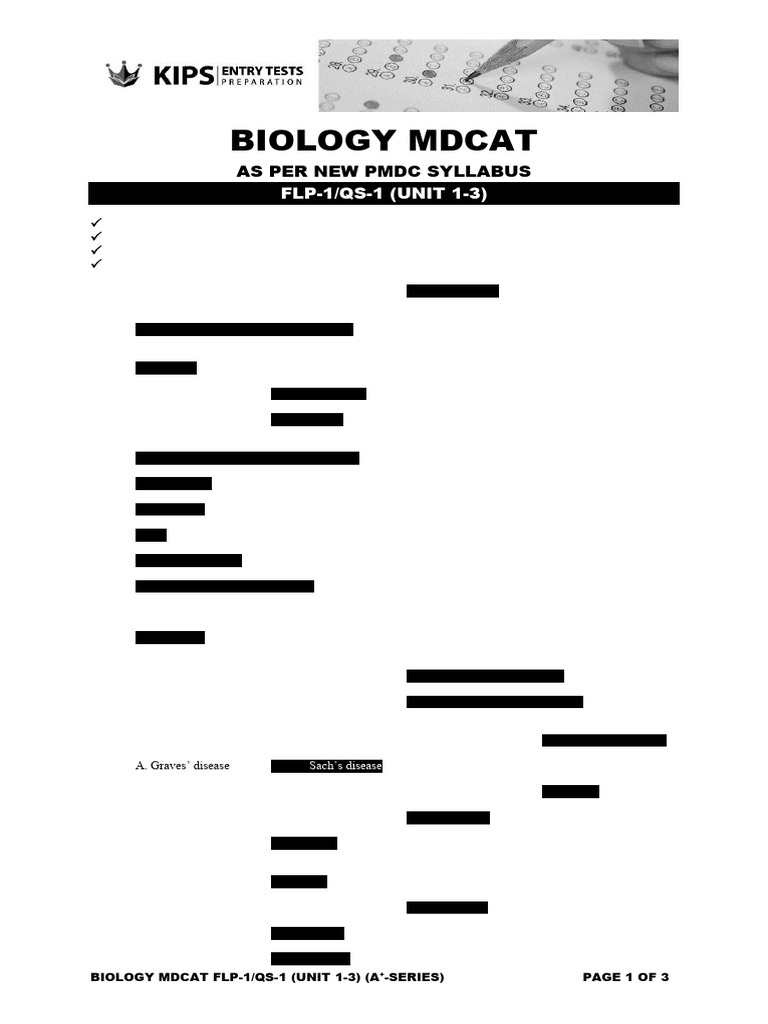 01. FLP-1 (QS-1-Unit 1-3) | PDF | Diet & Nutrition | Chemistry