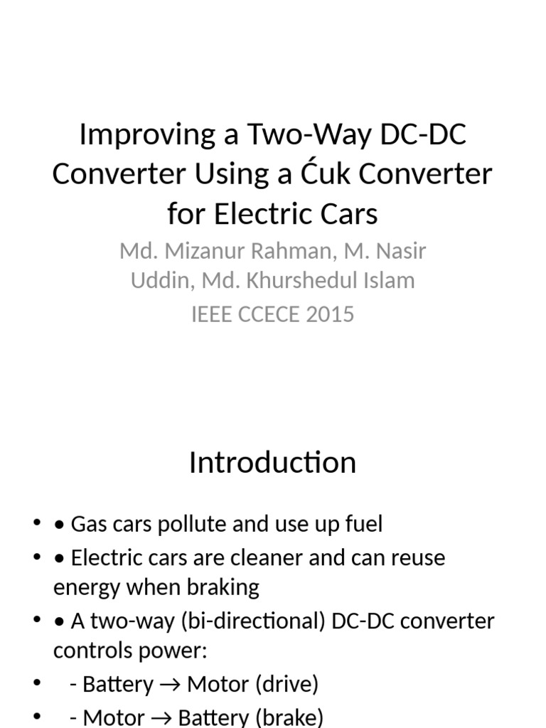 Simple BiDirectional DC DC Converter Presentation | PDF