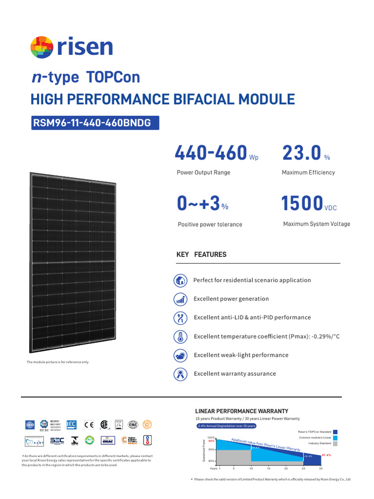 Risen Energy TOPCon Warranty Overview | PDF | Solar Panel | Photovoltaics