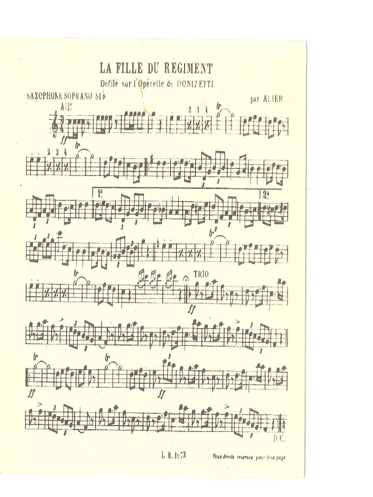 La Fille Du Régiment Sax Soprano Copie | PDF