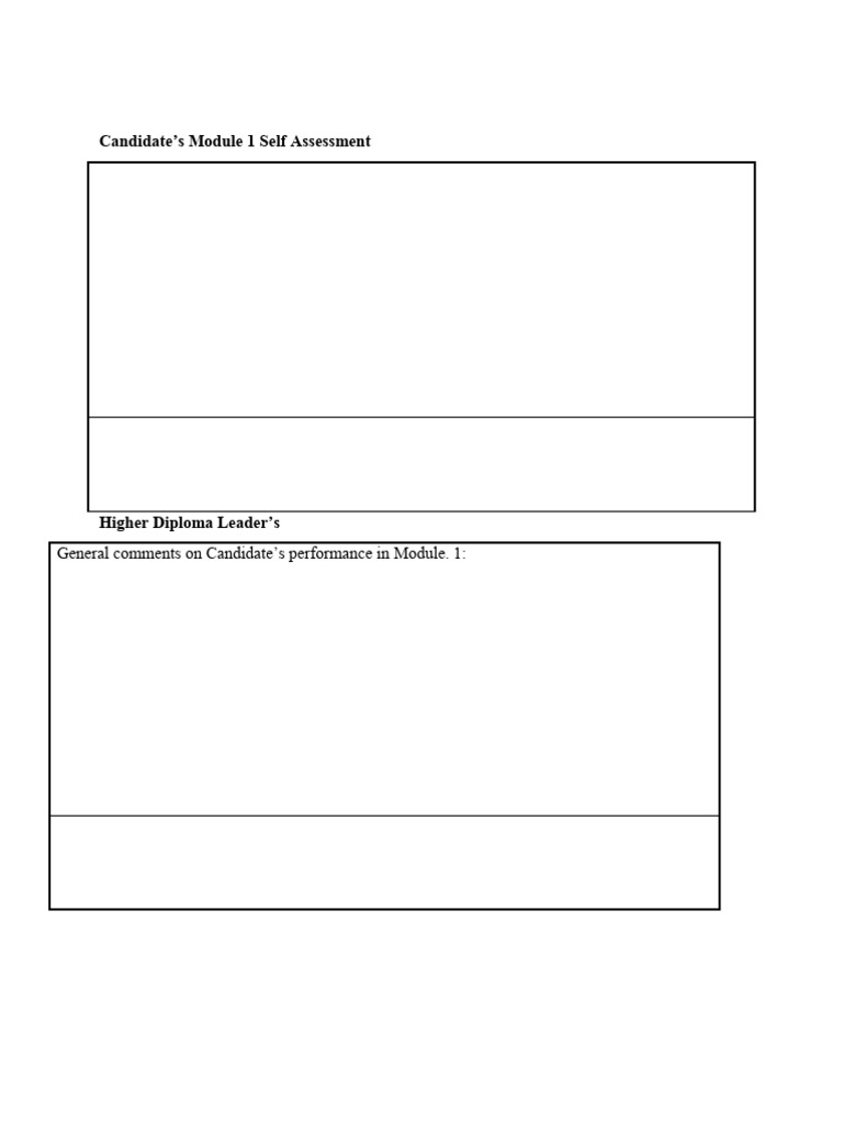Module Self Assessments Pdf