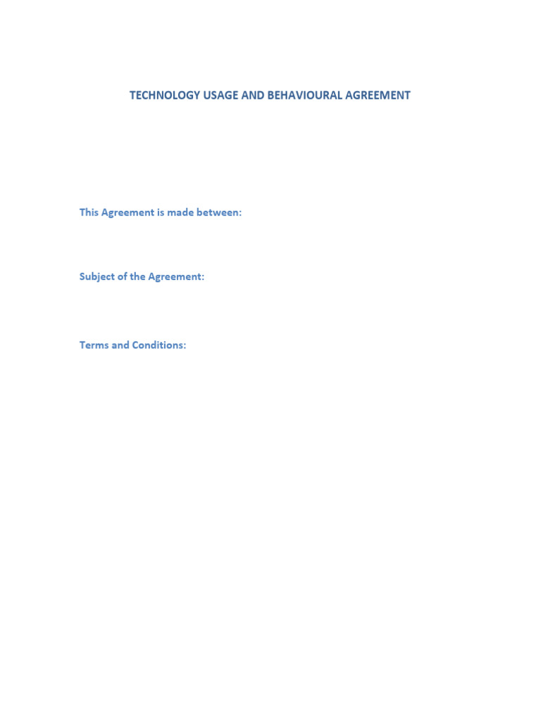 Technology Usage Agreement | PDF