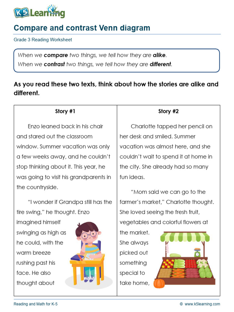 Grade 3 Compare Contrast 0ft | PDF