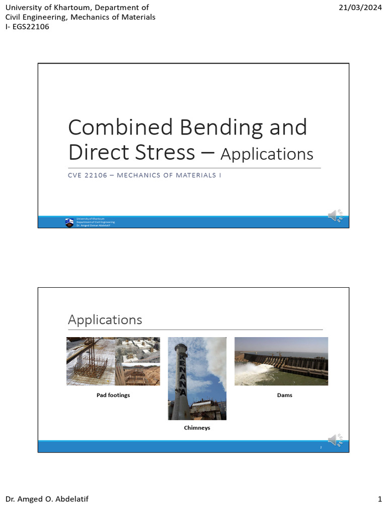 Combined Bending and Direct Stresses - Applications | PDF | Strength Of ...