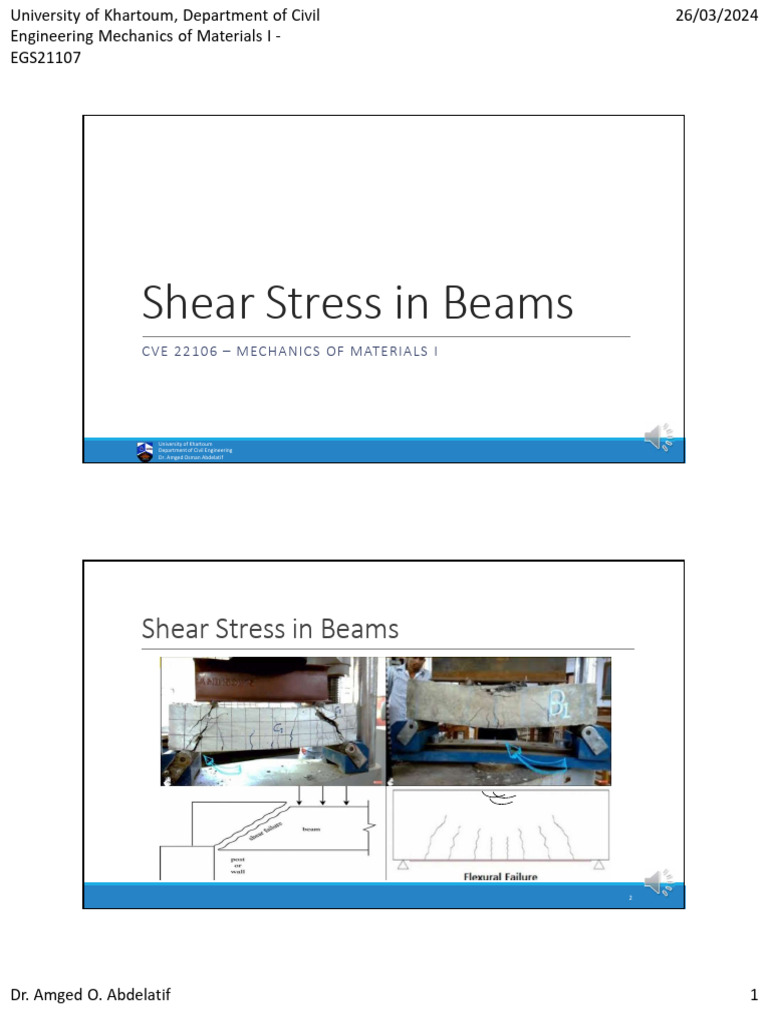 Shear Stress Analysis in Beams | PDF | Bending | Stress (Mechanics)