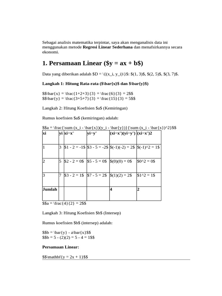 Analisis Regresi Linear Hasil Panen | PDF