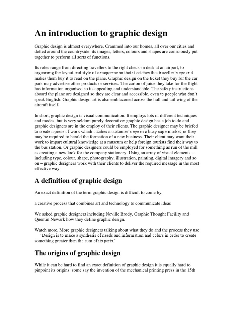 An Introduction to Graphic Design | Graphic Design | Page Layout | Free ...