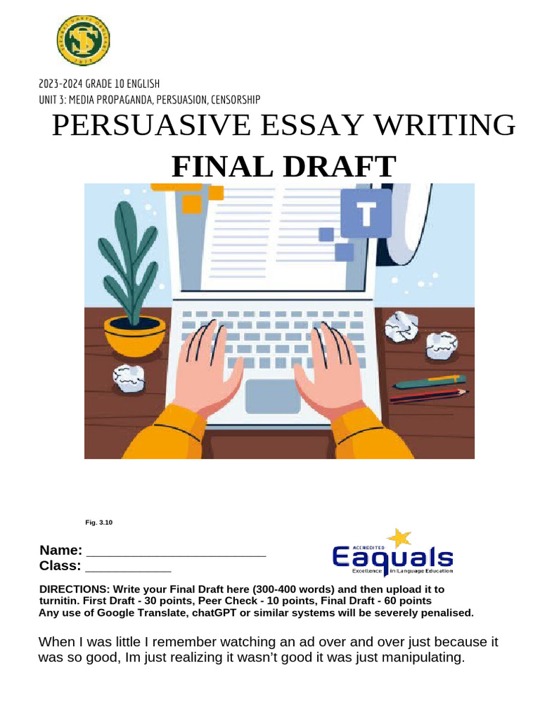 Naz Basman - Persuasive Essay Writing Booklet - Final Draft - Google ...