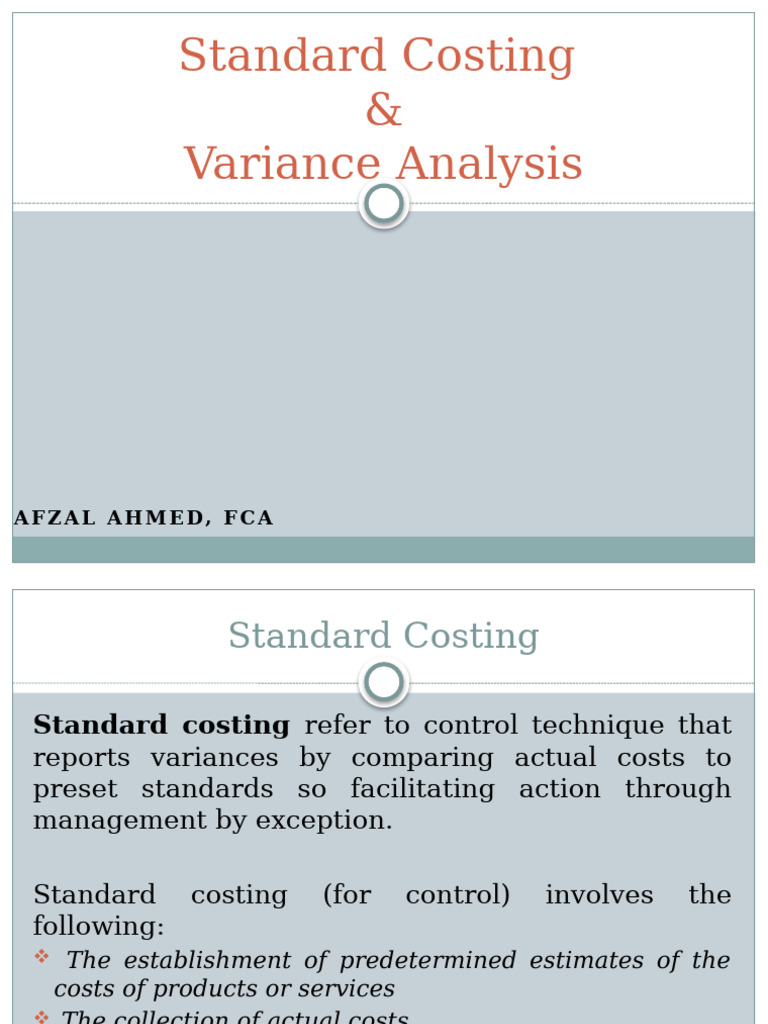 Standard Costing and Variance Analysis Guide | PDF | Variance | Labour ...