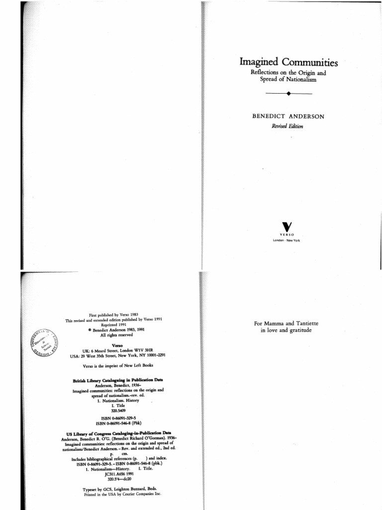 Imagined Communities Benedict Anderson | PDF