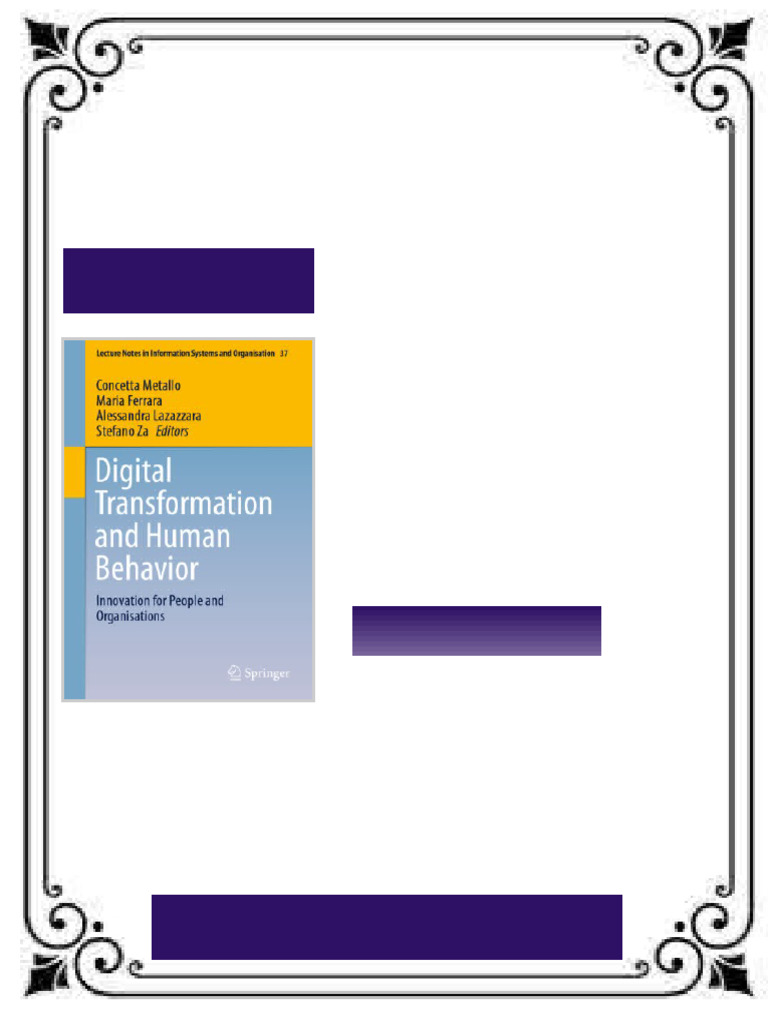 Digital Transformation and Human Behavior: Innovation for People and ...