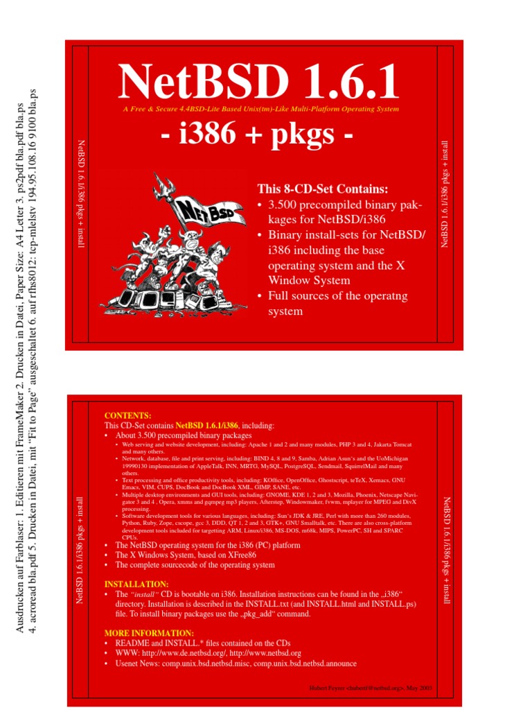 NetBSD 1.6.1/i386 Packages & Install Guide | PDF