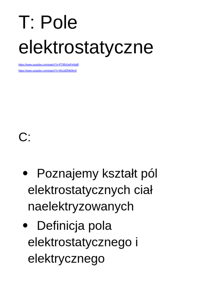 Cele6 - Pole Elektrostatyczne | PDF
