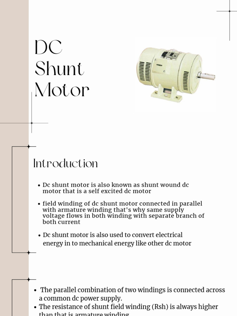 DC Shunt Motor: Overview & Benefits | PDF
