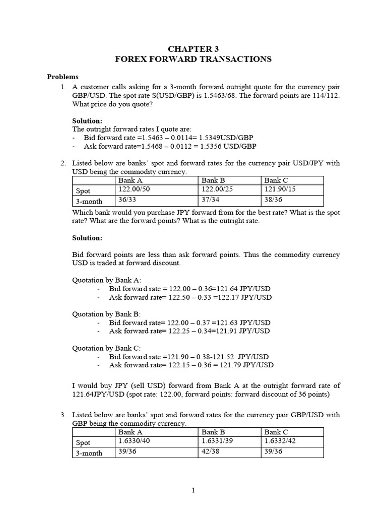 Forex Forward Transactions Explained | PDF | Hedge (Finance) | Foreign ...