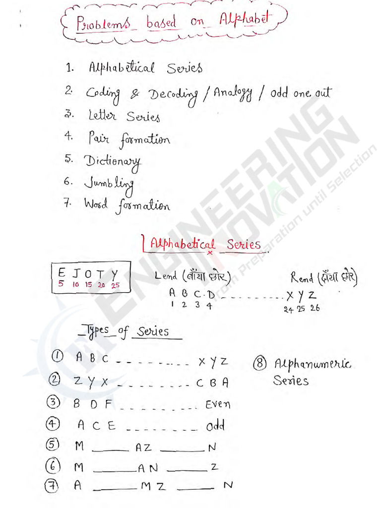 Reasoning Full Class Notes (Hand Written) | PDF