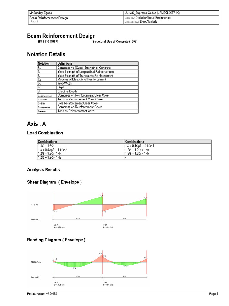 Beam Reinforcement Design Analysis | PDF | Beam (Structure) | Bending