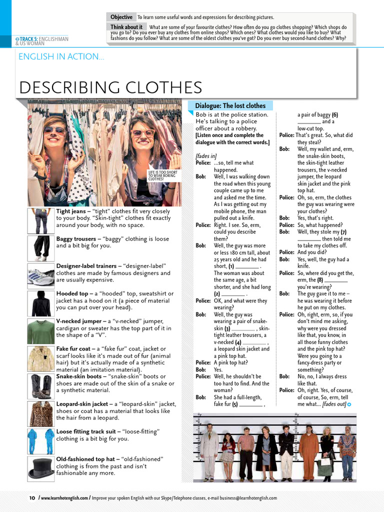 HE154-032015 Describing clothes | PDF | Clothing | Sweater