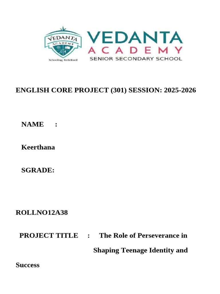 English Core Project 2025-2026 | PDF