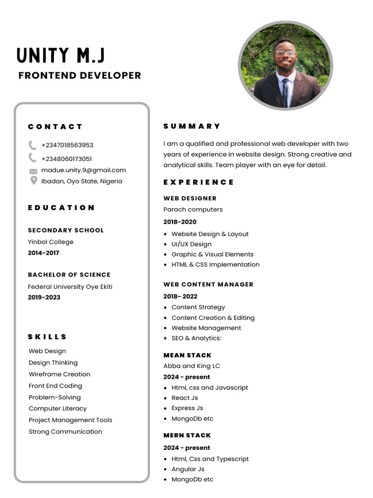 Unity CV | PDF
