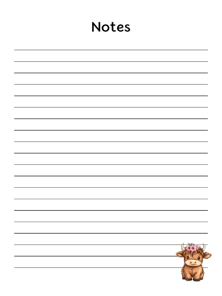 Highland Cow Notebook 150 Pages | PDF