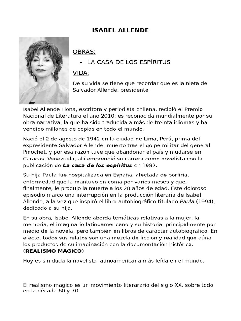 Isabel Allende y El Realismo Magico | PDF