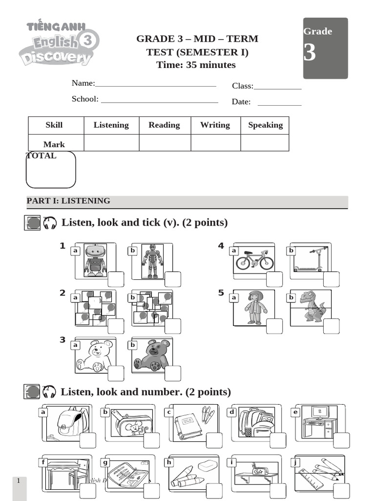Grade 3 Mid-Term Test Guide | PDF