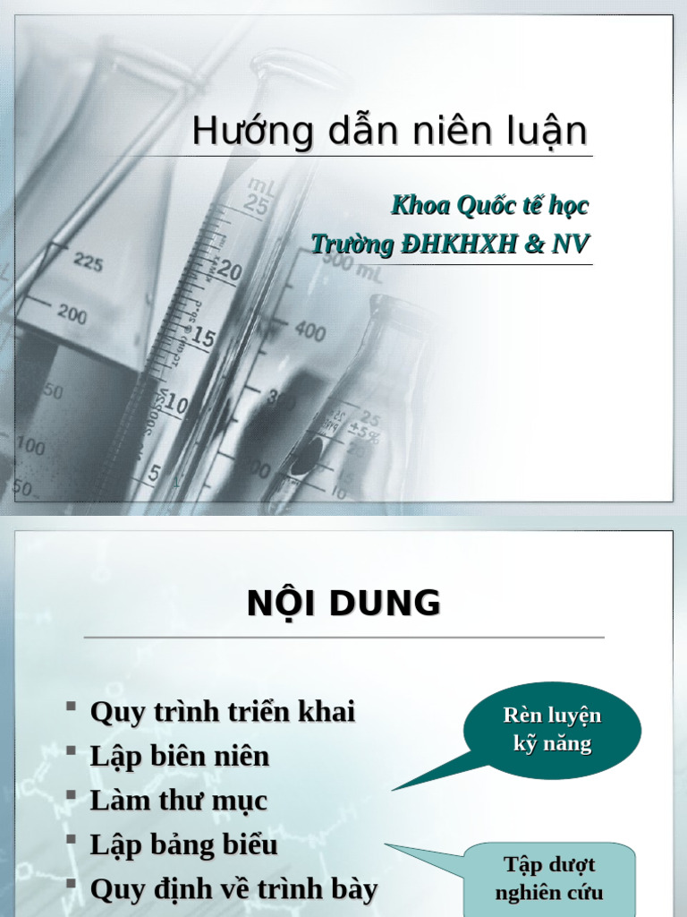 Hướng dẫn Niên luận_QTH | PDF