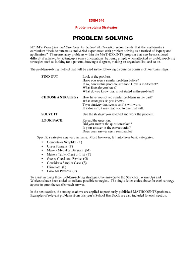 03_Problem Solving Strategies | PDF