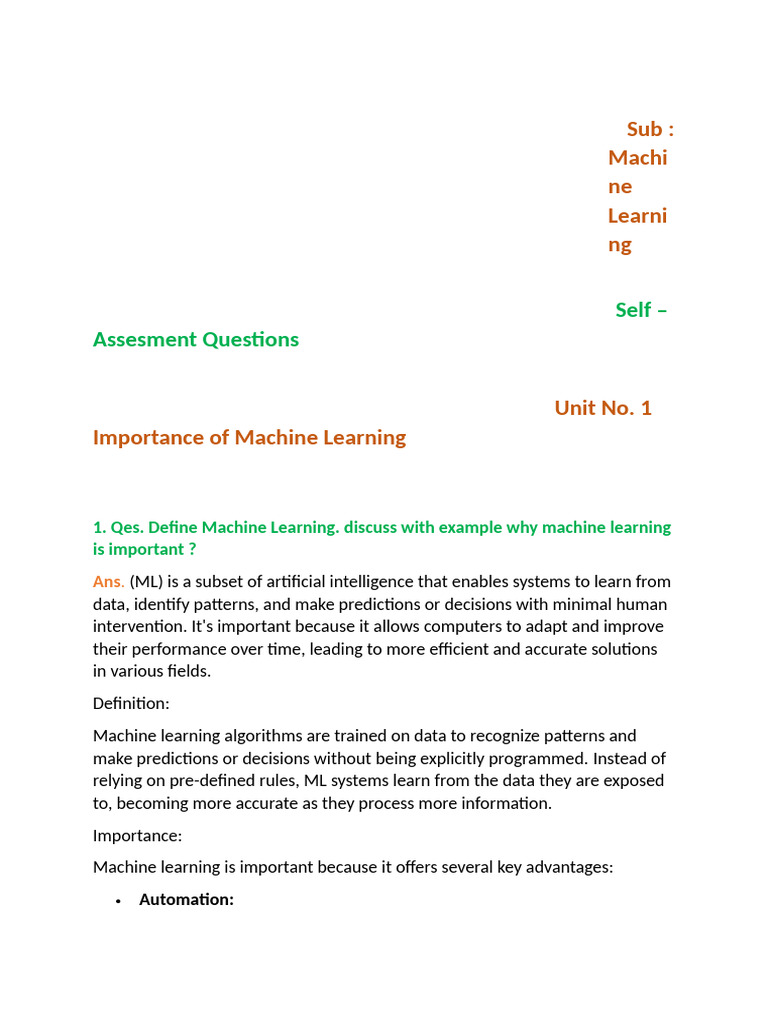 302 - Machine Learning Self - Assesment Qeestions & Answers 21st July ...