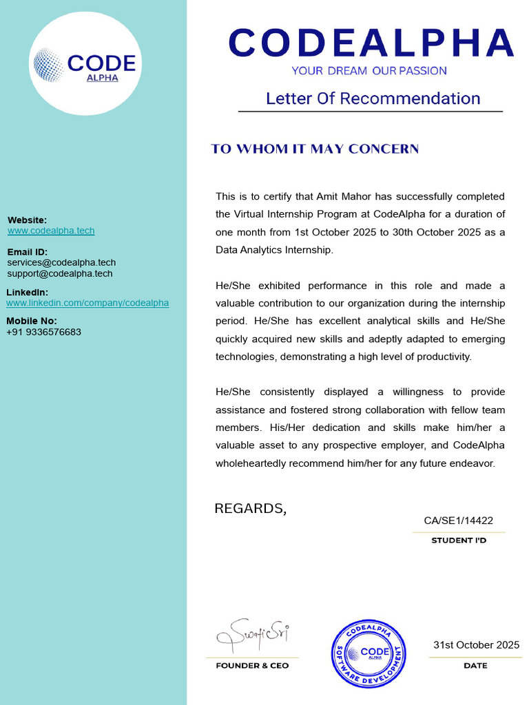 LOR Code Alpha | PDF