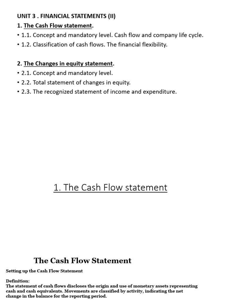 Lesson 3 CASH FLOW Statement | PDF | Cash Flow Statement | Equity (Finance)