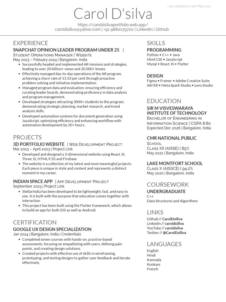 Carol Resume May 2024 (1) | PDF | Websites | Web Development