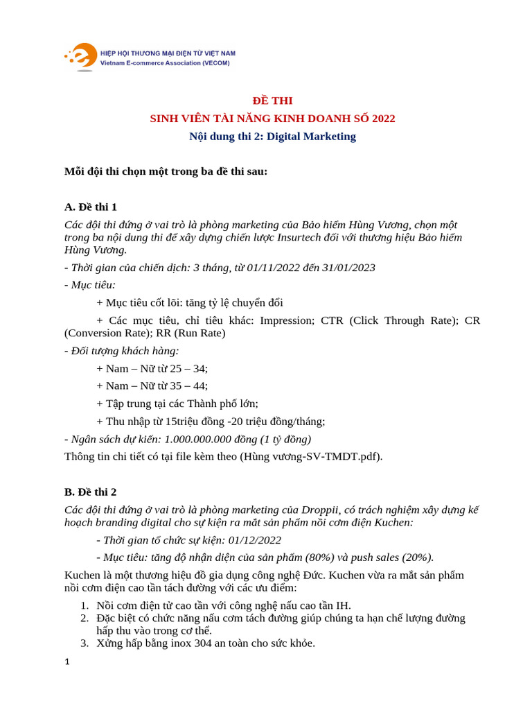 NDT 2 Đề Thi Digital Marketing v3.5 | PDF