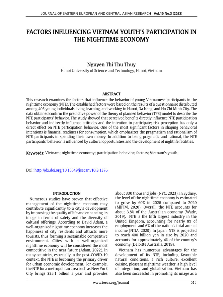 Factors Influencing Vietnam Youths Participation | PDF | Survey ...