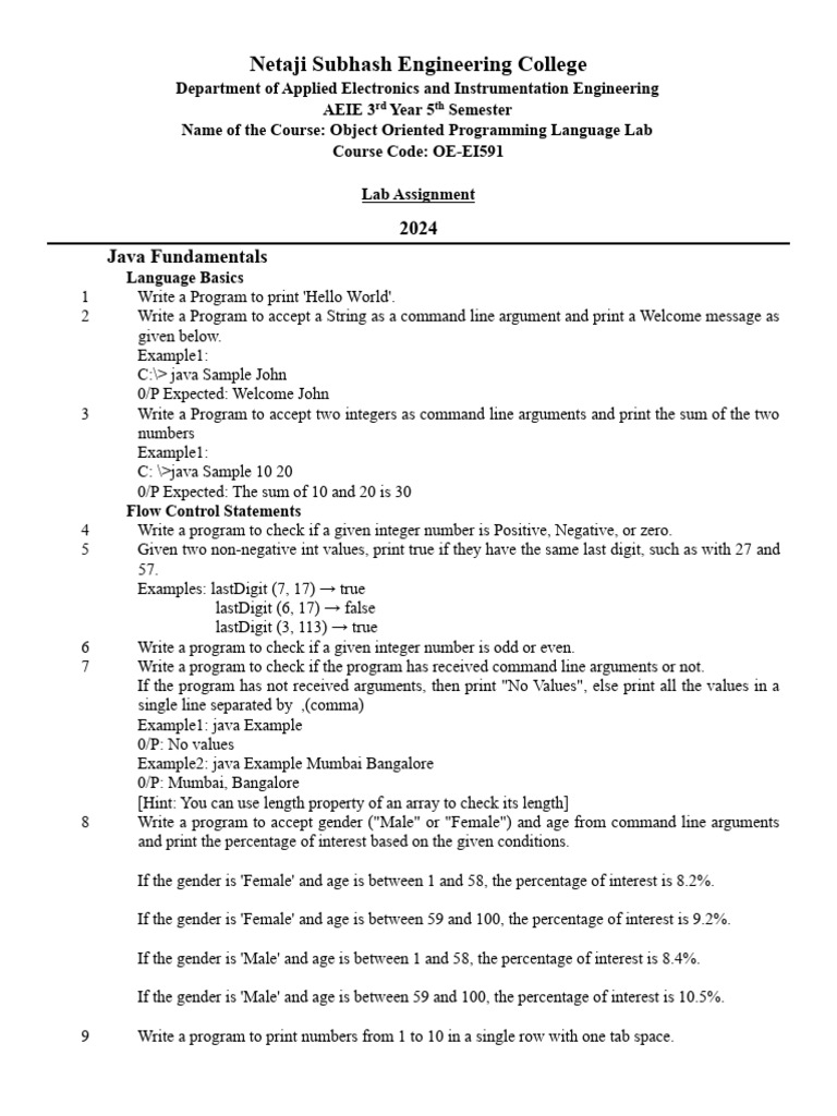 Lab Assignment2 Oops | PDF | Class (Computer Programming) | Method ...