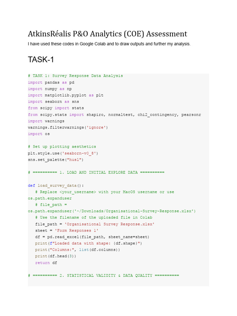 AtkinsRéalis P&O Analytics (COE) Assessment - CODES | PDF | Receiver ...
